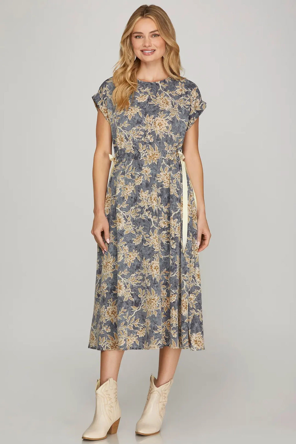 Enchanted Midi Dress- Dusty Blue – Soles of Savannah